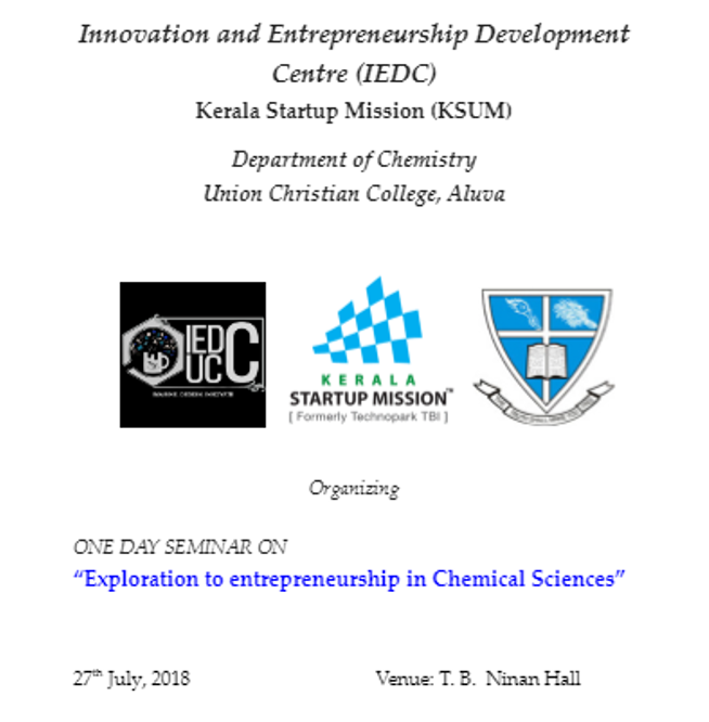 One day Seminar on Exploration to Entrepreneurship in Chemical Sciences ...